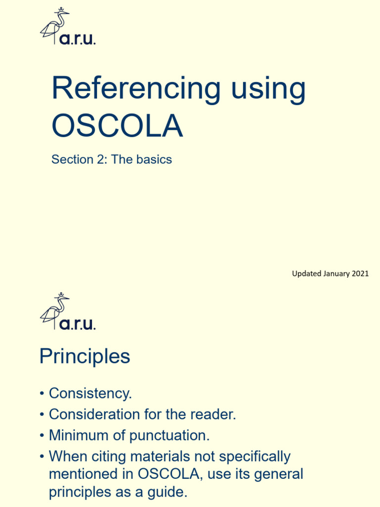 Using OSCOLA The Basics Section 2 | PDF | Note (Typography) | Citation