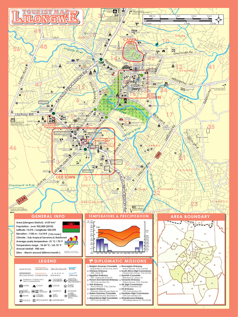 Lilongwe Area Maps and Landmarks | PDF