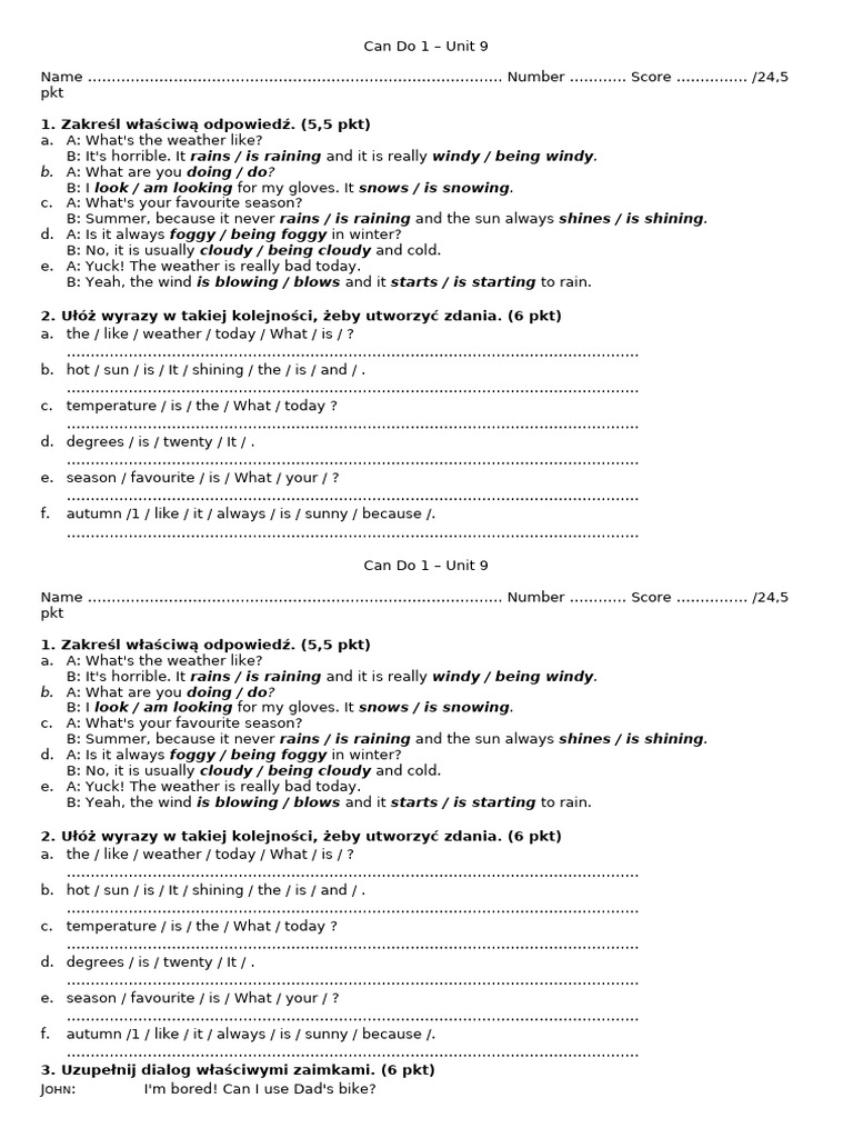 Unit 9 Quiz | PDF | Physical Phenomena | Weather