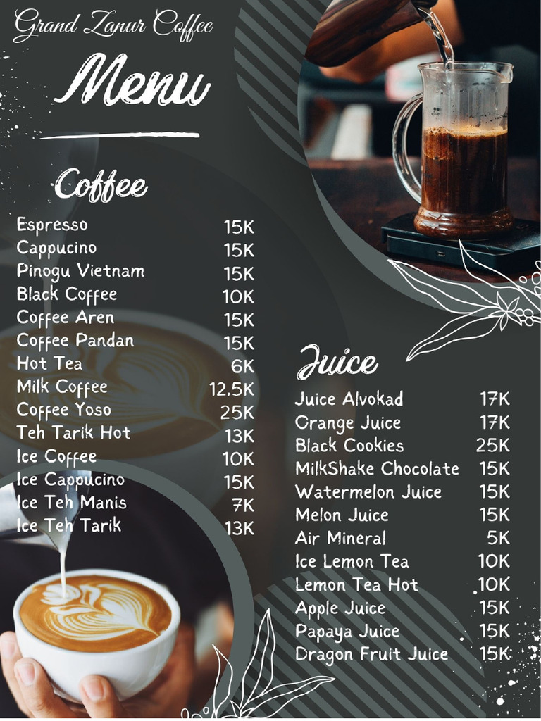 Brown Minimal Cafe Price List | PDF