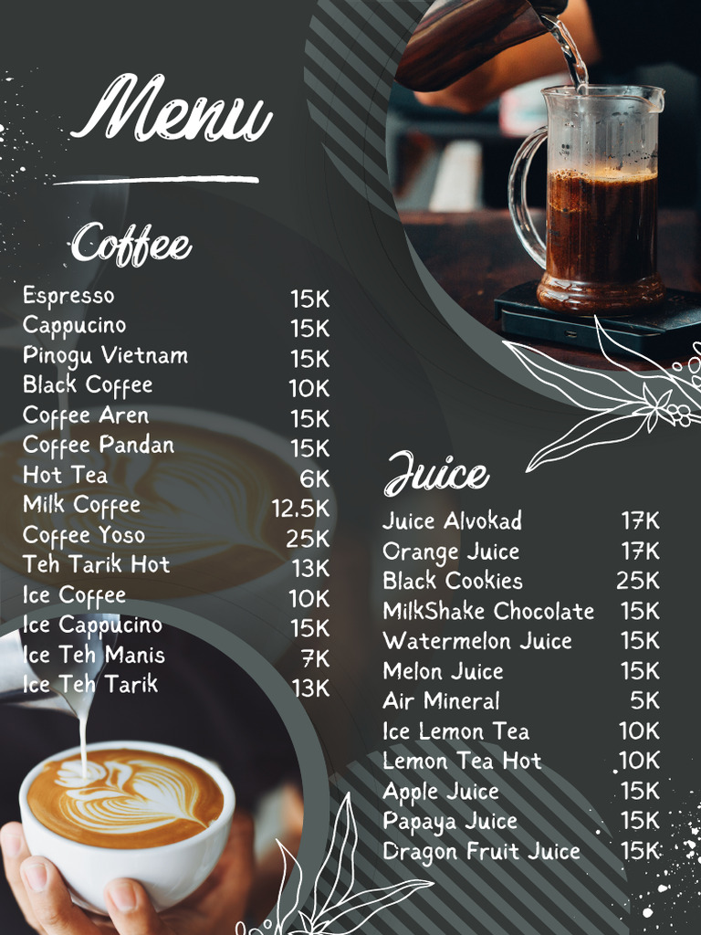 Dark Green Modern Coffee Shop Menu | PDF