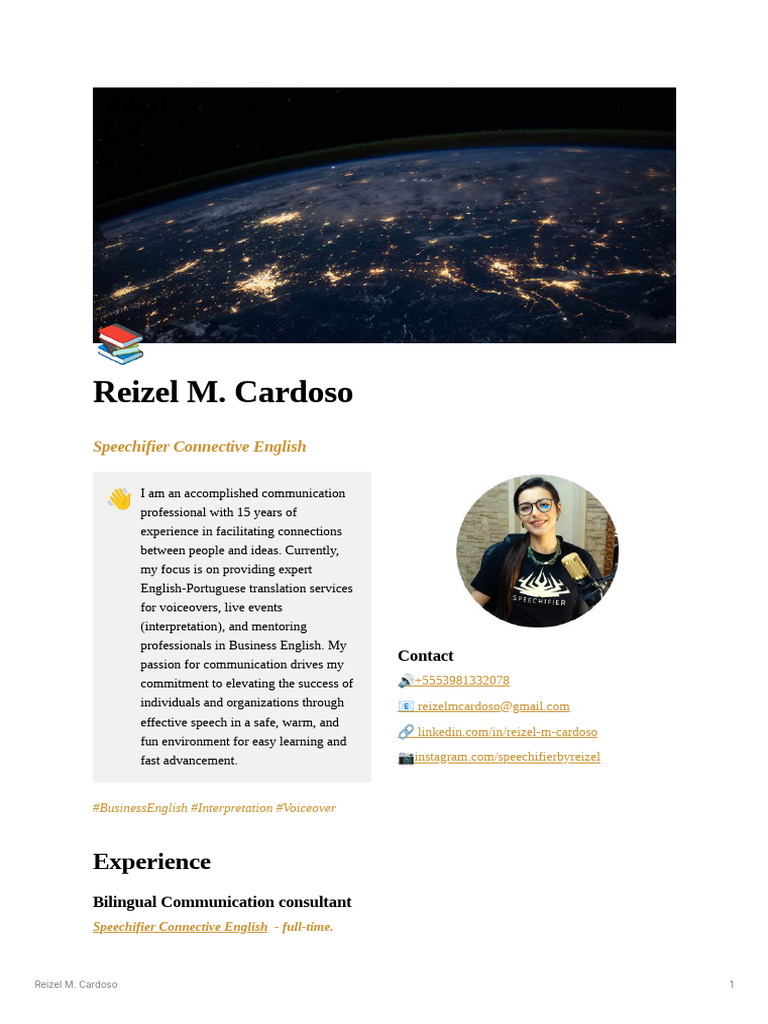 Reizel M Cardoso - Expanded Resume-Compactado | PDF | Human Communication