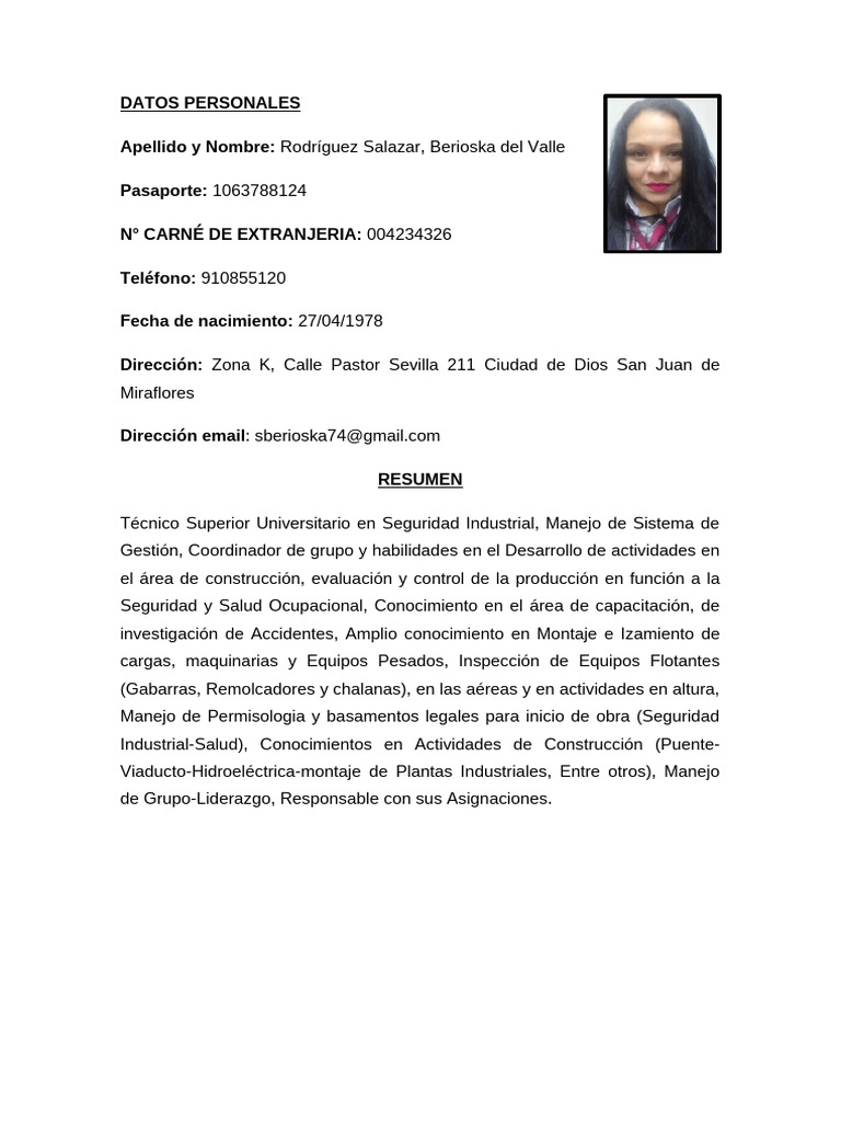 CV Actualizado 2024 | PDF