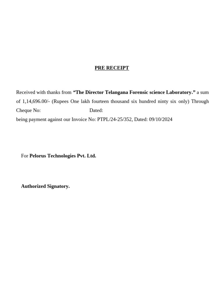 Pre Receipt | PDF