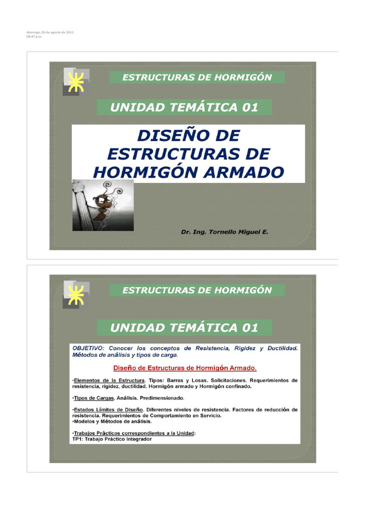Presentacion U1 P1 Diseño Estructuras HºAº01 | PDF