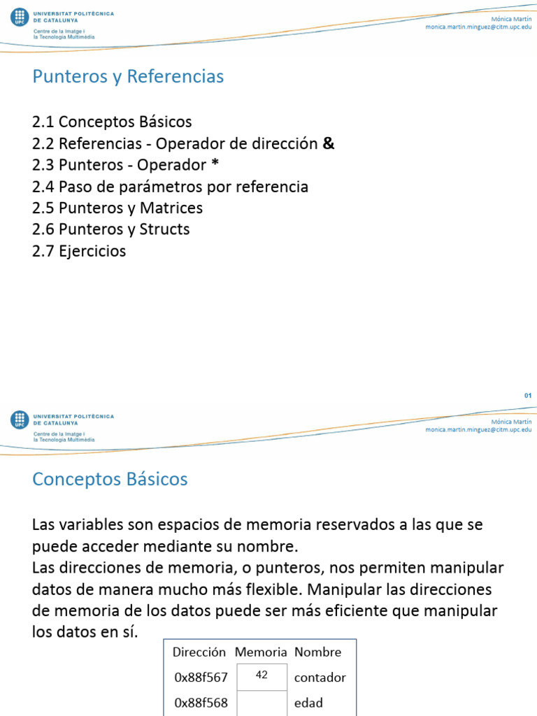 Guía de Punteros y Referencias | PDF | Puntero (Programación de computadora) | Parámetro ...