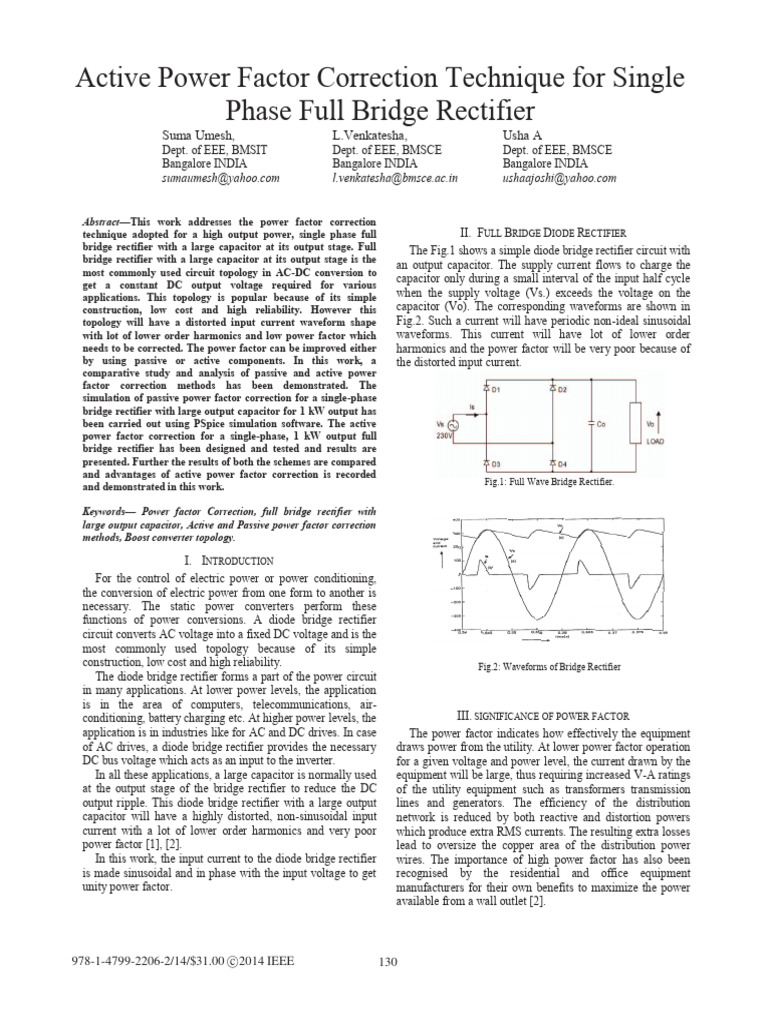 Active Power Factor Correction in Rectifiers | PDF | Rectifier ...