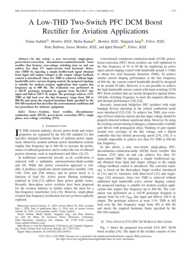 Aviation PFC Boost Rectifier | PDF | Rectifier | Computer Engineering