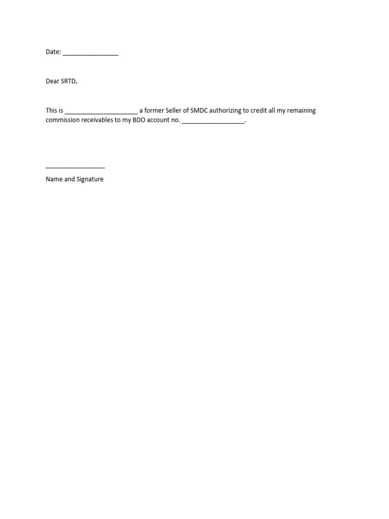 BDO Acct. Authorization Letter | PDF