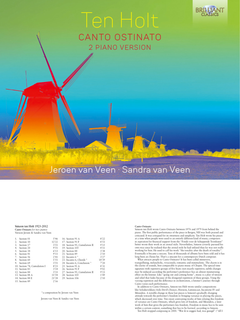 Digital Booklet Ten Holt Canto Ostinato 2 Piano Version | PDF | Performing Arts | Classical Music