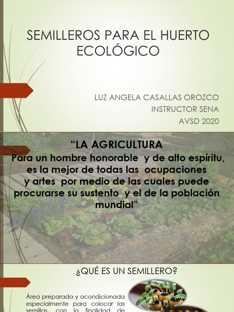 Taller de Semilleros para El Huerto Ecológico | PDF | Compost | Siembra