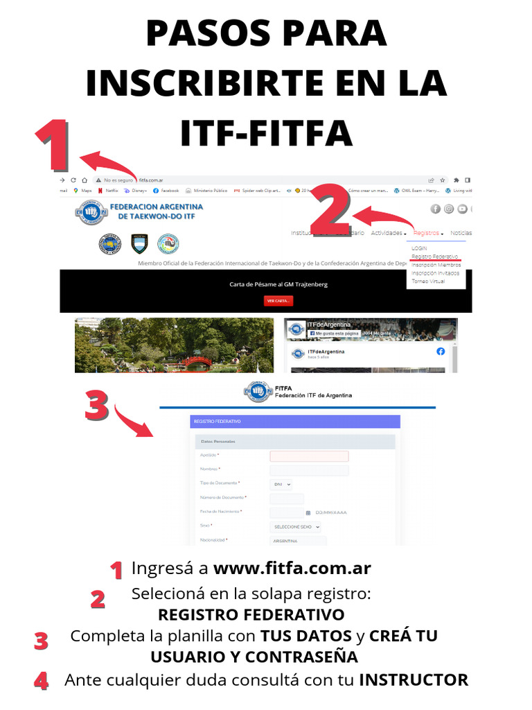 Registro en ITF-FITFA: Guía Paso a Paso | PDF