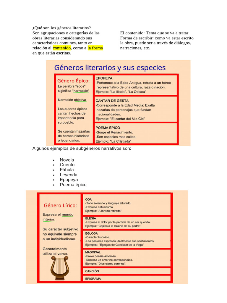 Qué Son Los Géneros Literarios | PDF