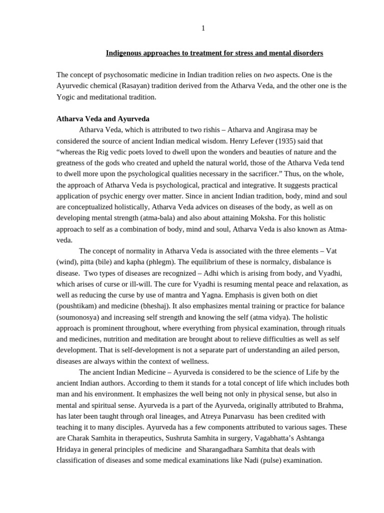 Indigenous Treatment For Stress | PDF | Mindfulness | Asana