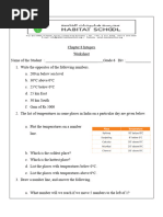 Class-6 Test Practice of Integers | PDF