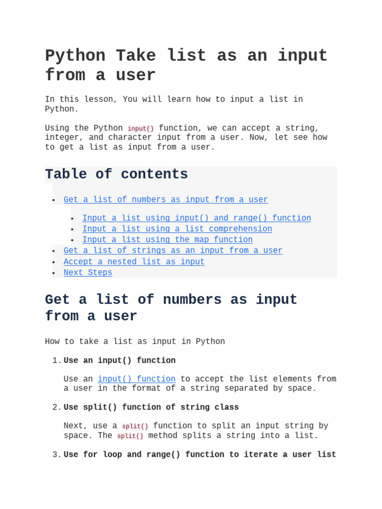 11.input List | PDF | Function (Mathematics) | Software Development