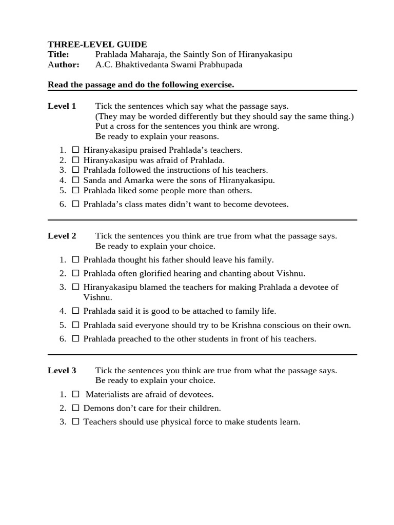 Nrsimhadeva ThreeLevelGuide | PDF
