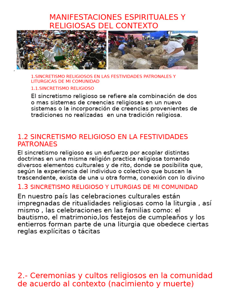 Manifestaciones Espirituales y Religiosas Del Contexto Edwin | PDF