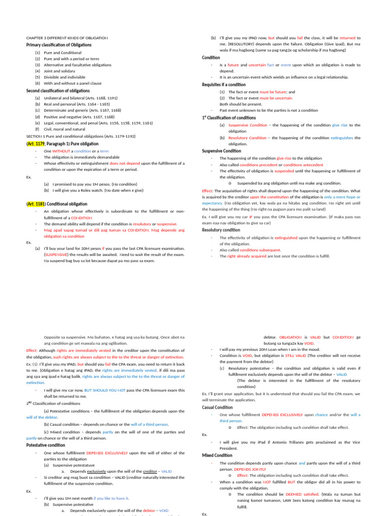 Types of Conditional Obligations | PDF | Liability (Financial ...
