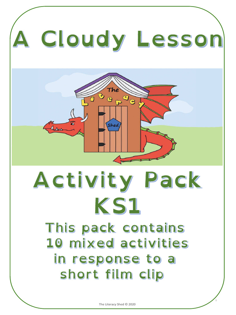 A Cloudy Lesson KS1 Activity Pack - Activity Pack | PDF | Emotions | Cloud