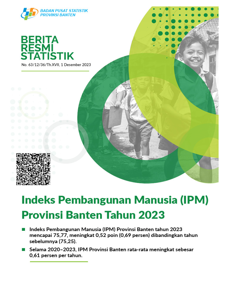 Indeks Pembangunan Manusia Ipm Provinsi Banten Tahun 2023 | PDF
