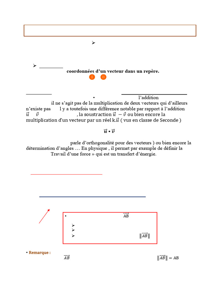 Multiplication de vecteurs et réels | PDF | Scalaire (mathématiques ...
