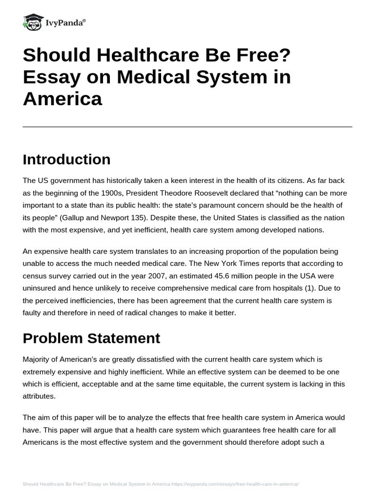 Free Health Care in America | PDF | Health Care | Universal Health Care