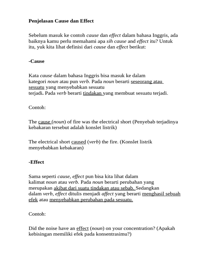 Panduan Lengkap Cause and Effect | PDF