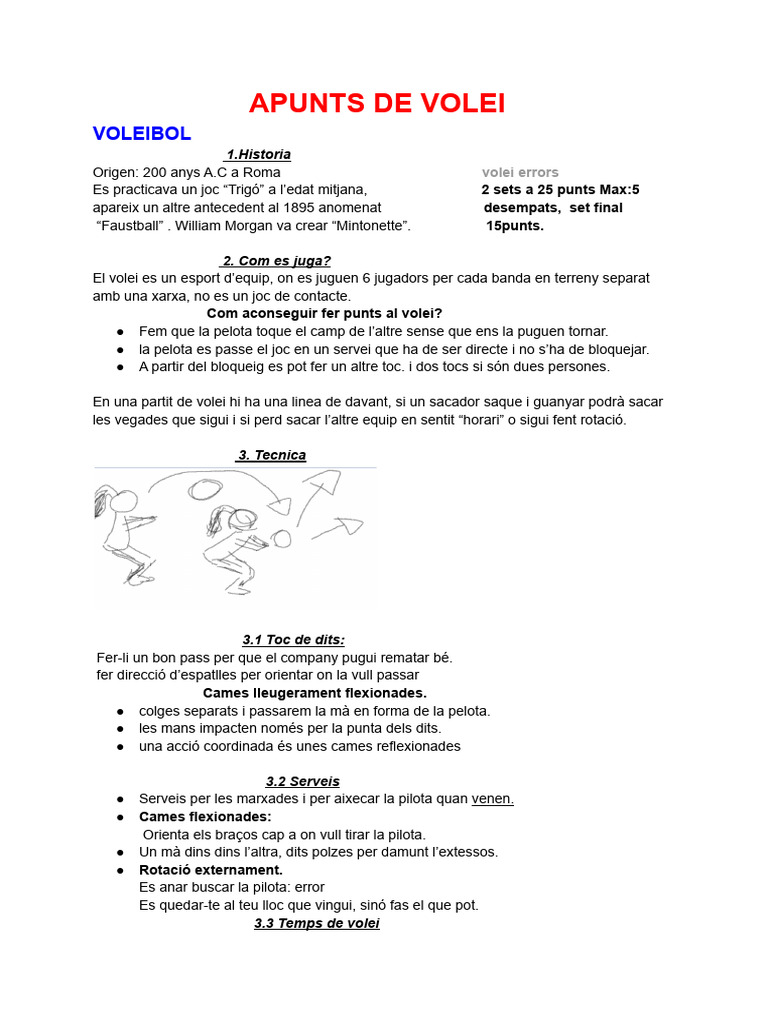 Apunts de Volei | PDF