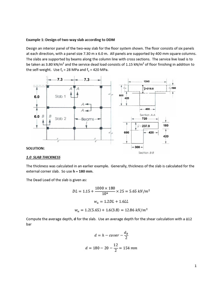 Chapter5 2way Slabs Addtional Examples | PDF | Beam (Structure) | Applied And Interdisciplinary ...