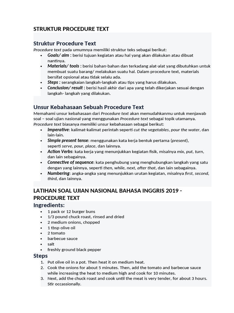 Struktur Procedure Text | PDF | Strength Training