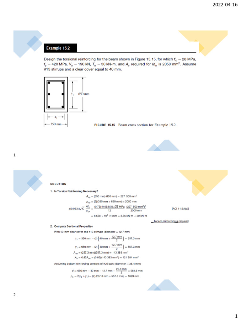 Chapter6-Analysis and Design For Torsion-Addtional Examples | PDF