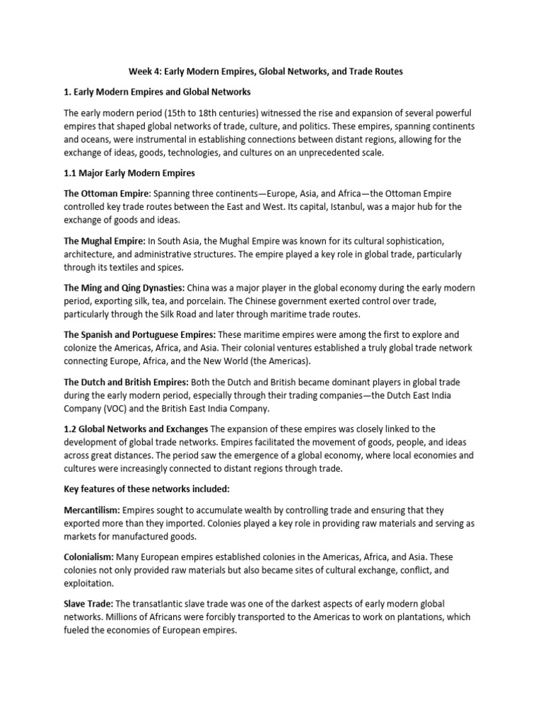 Week 4 Reading (1) | PDF | Trade | Early Modern Period