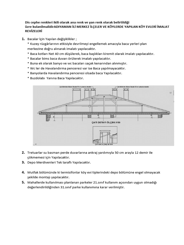 Köy Evi̇ İmalat Revi̇zeleri̇ | PDF