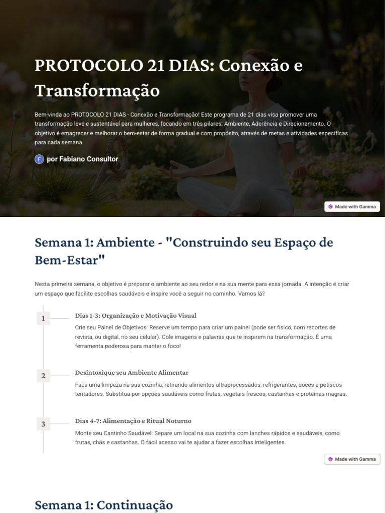PROTOCOLO 21 DIAS Conexao e Transformacao | PDF