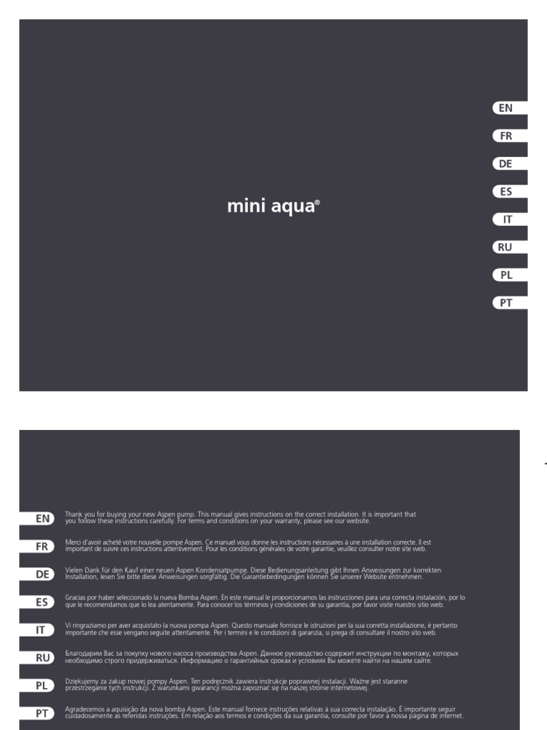 Mini Aqua Manual | PDF | Física Aplicada e Interdisciplinaria | Electricidad