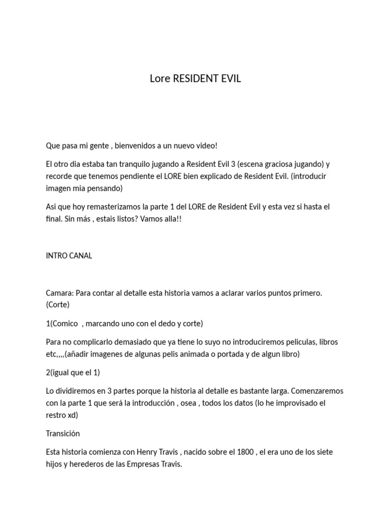 Lore Completo de Resident Evil | PDF