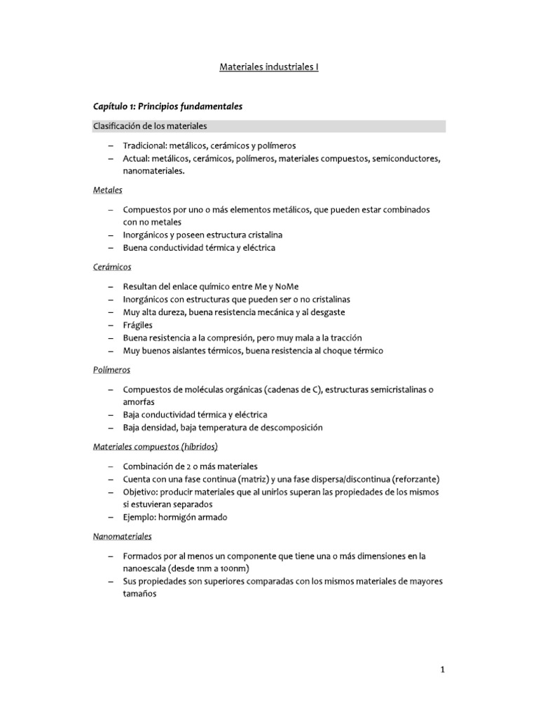 RESUMEN Materiales y Aplicaciones1 | PDF