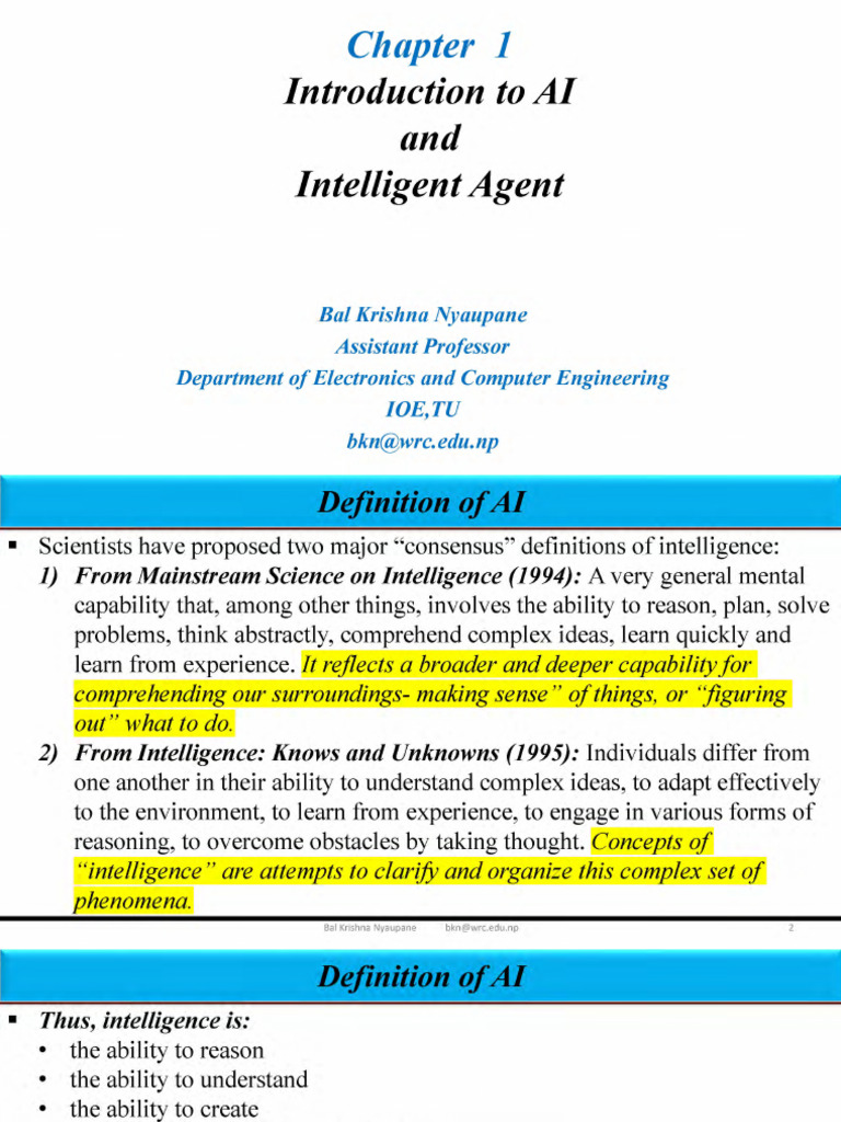 Artificial Intelligence Lecture Notes | PDF