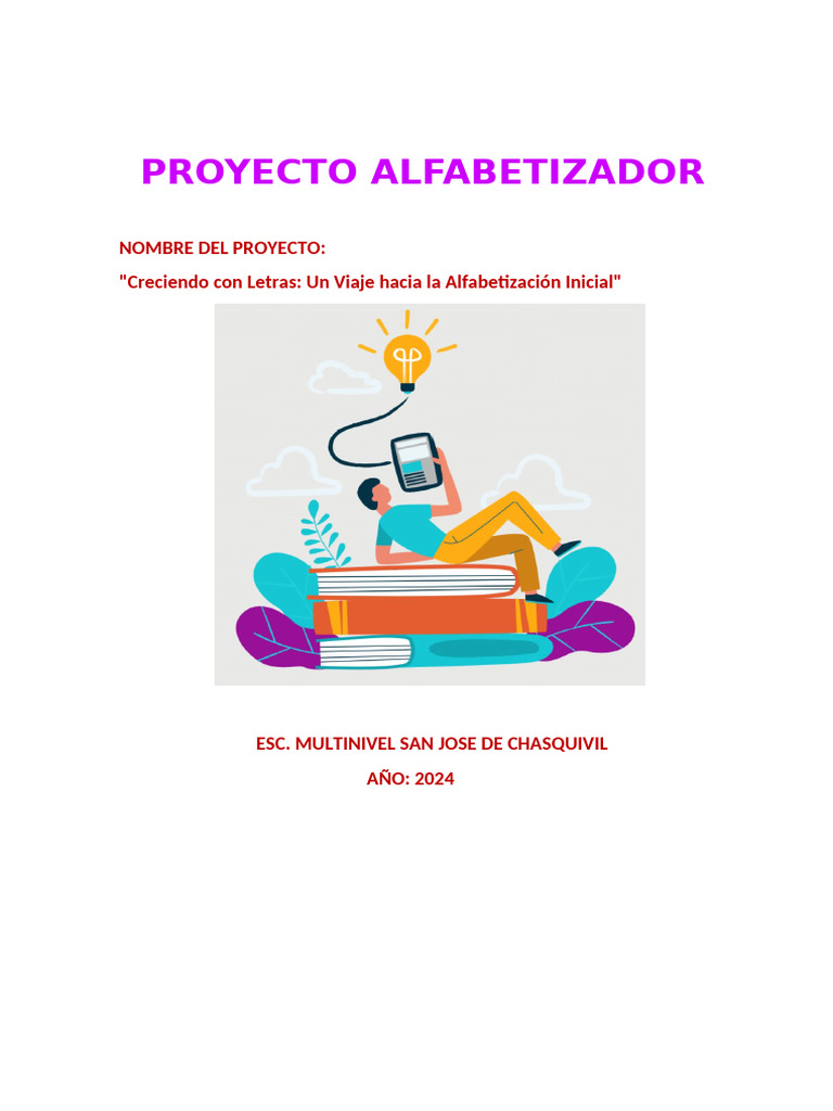 Proyecto Alfabetizacion 2024 | PDF | Literatura | Aprendizaje