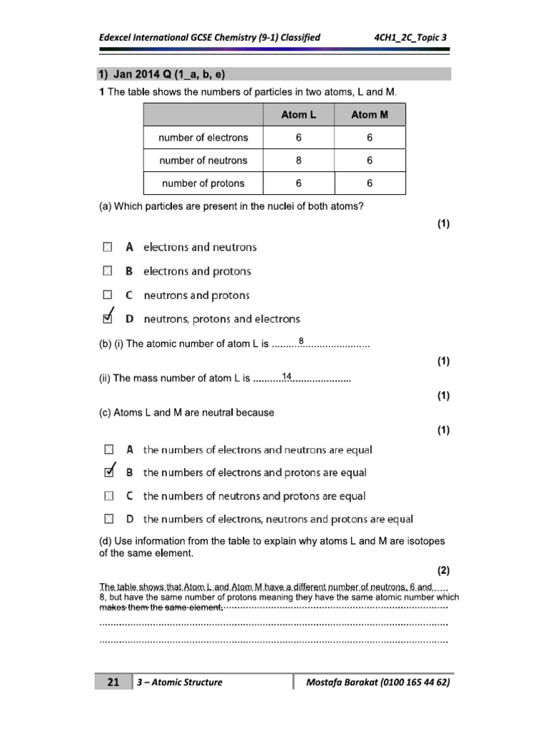 Atomic Structure Pg. 1-3 | PDF
