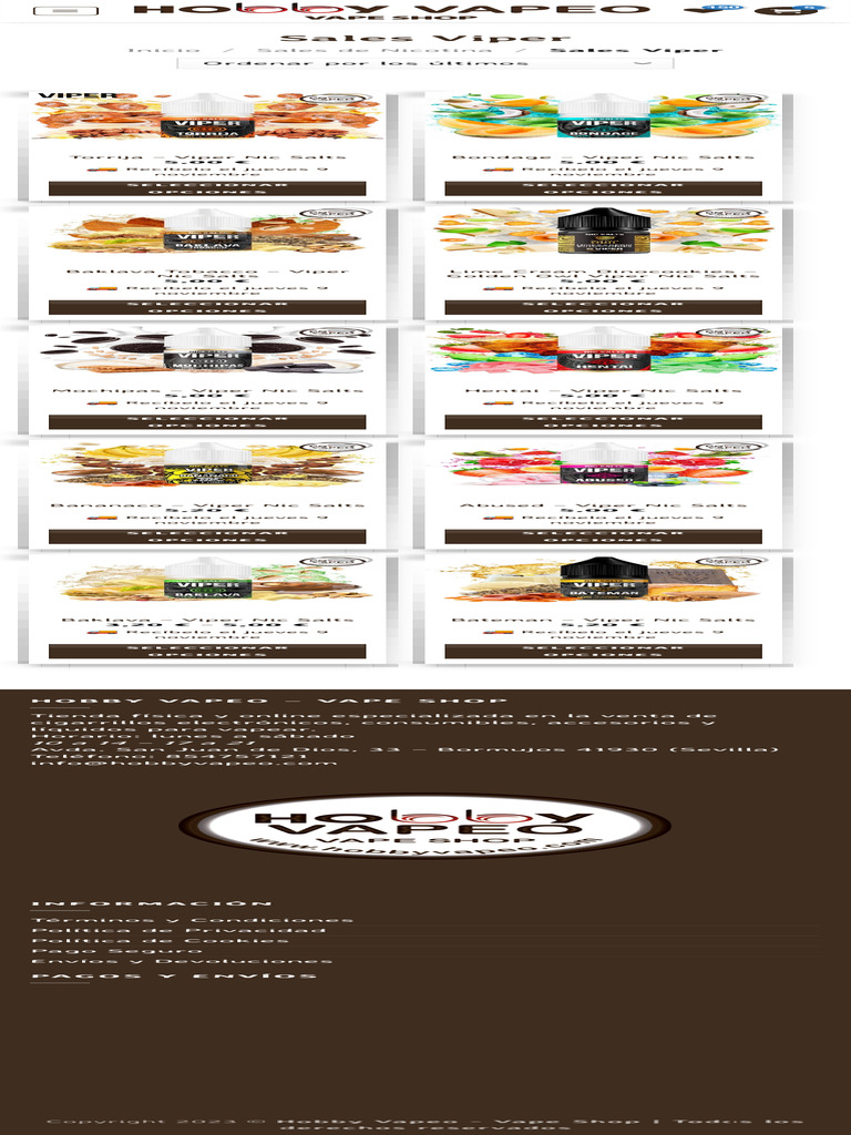 Sales Viper - Hobby Vapeo Online | PDF | Cigarrillo electrónico ...