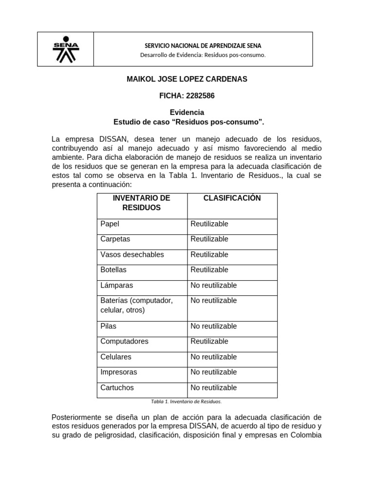 IE AP05 AA6 EV07 Transversal Estudio Caso Residuos Pos Consumo | PDF | Energía solar | Residuos