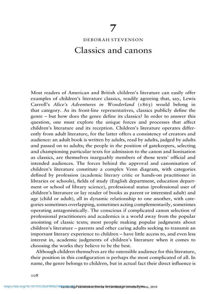 classics_and_canons | PDF | Children's Literature | Genre