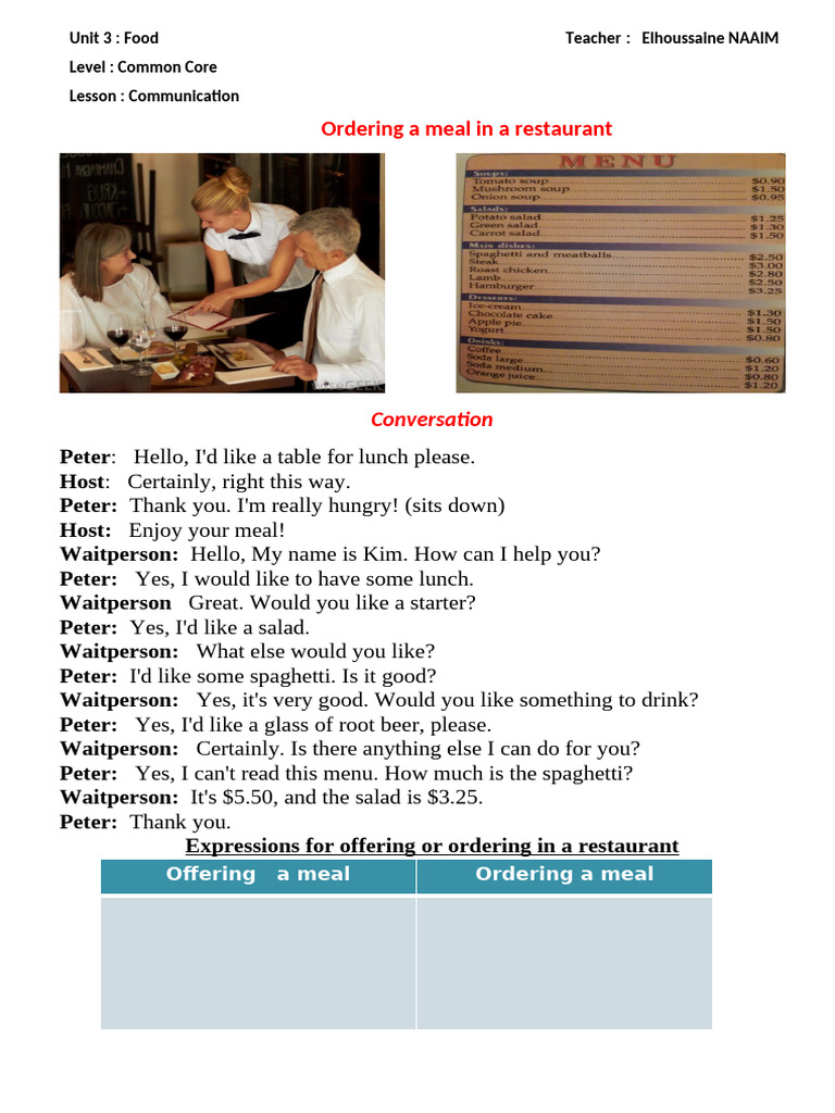 Unit 3 Communication Lesson | PDF