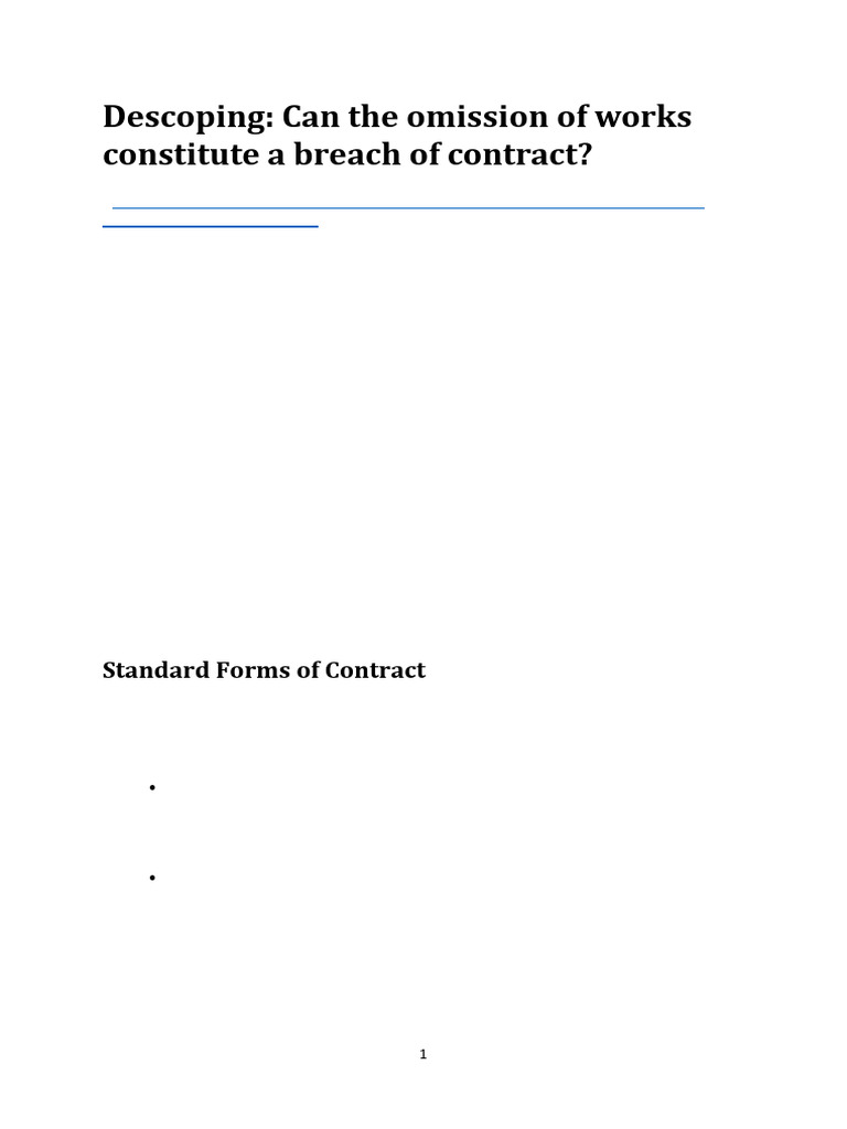 Descoping of Works - (White&Case) IMPT | PDF | Subcontractor | Breach ...