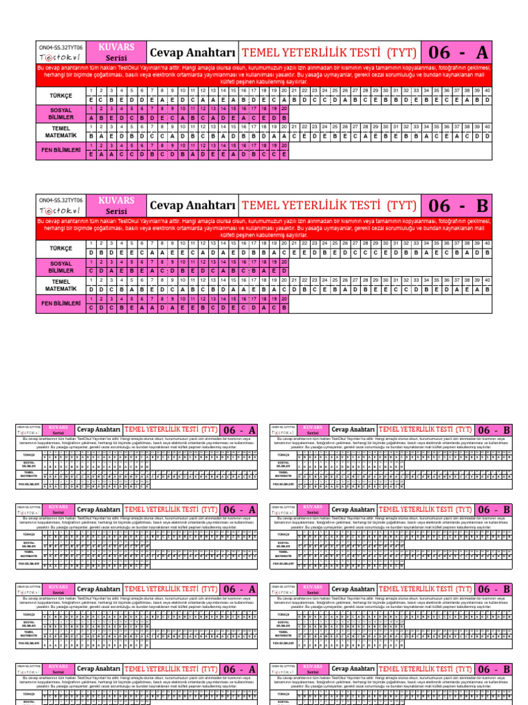 Kuvars Yks 1.oturum Tyt 06 On04 Ss.32tyt06 1 | PDF