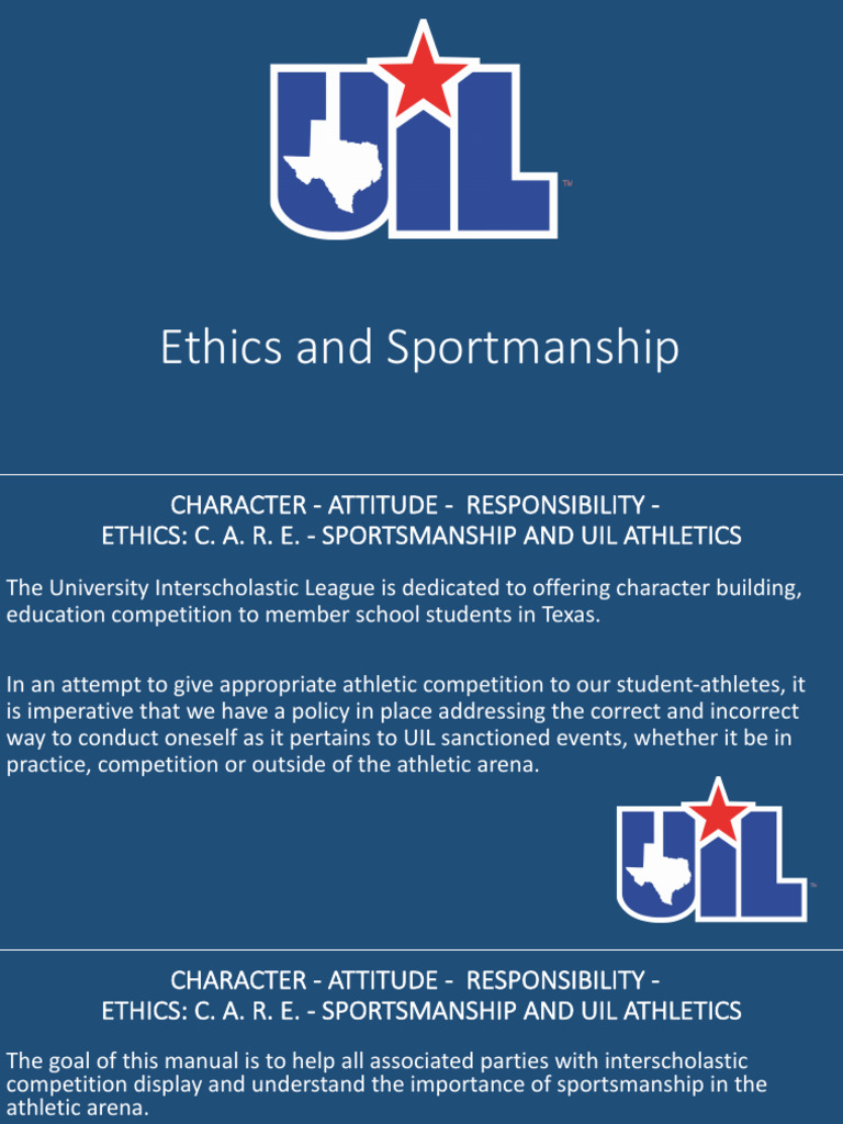 Ethics and Sportmanship | PDF | Integrity | Sports