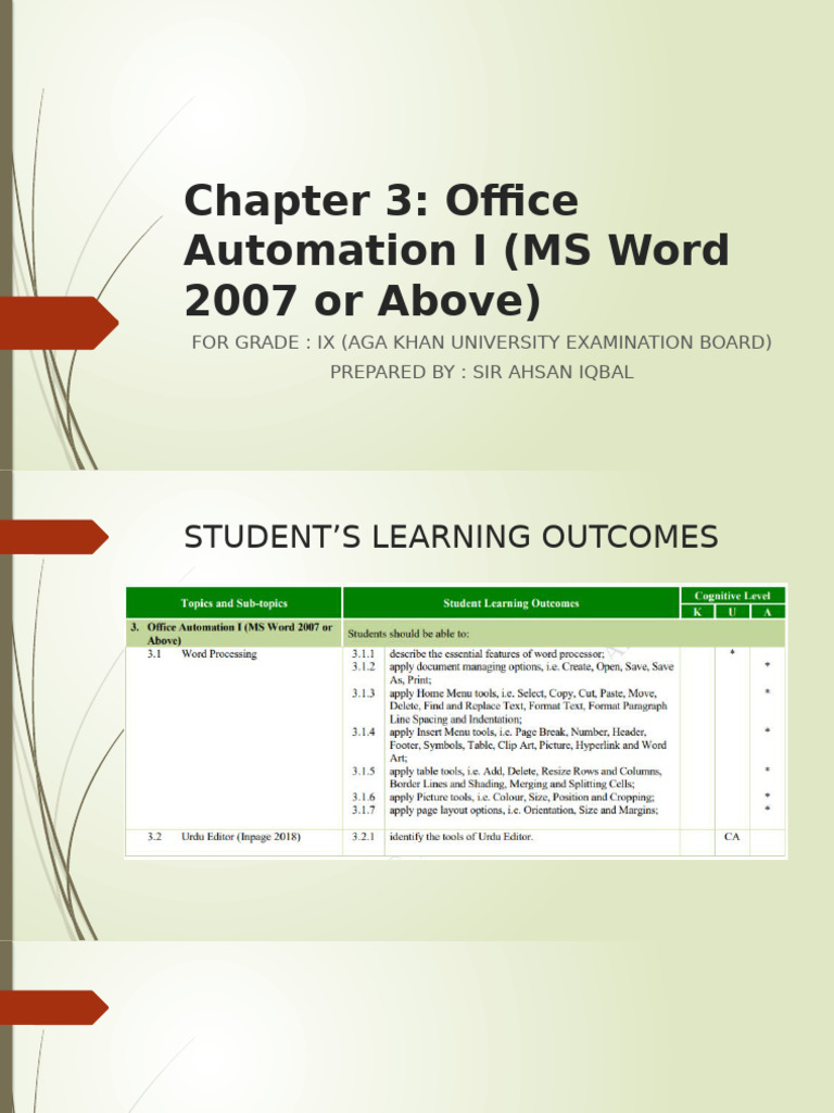 Chapter 3 Office Automation | PDF