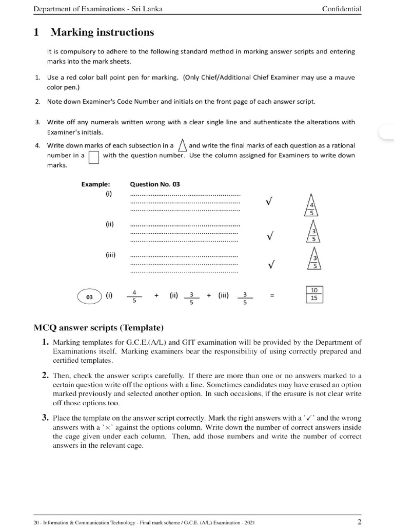 2021 Marking Scheme | PDF
